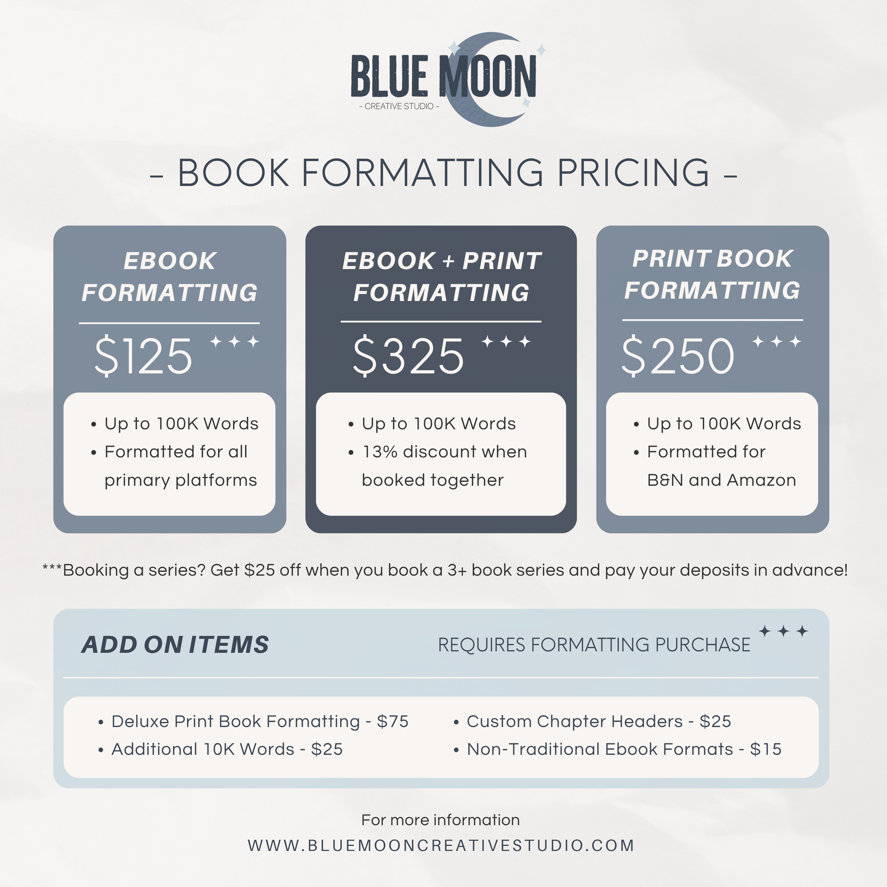 BOOK FORMATTING – Blue Moon Creative Studio